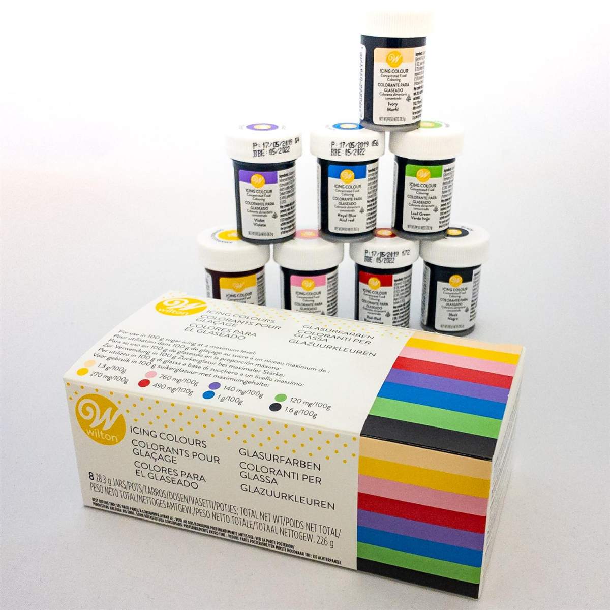Wilton EU Icing Color SET 8 x 28g Lebensmittel-Farben - Brotfrei.de